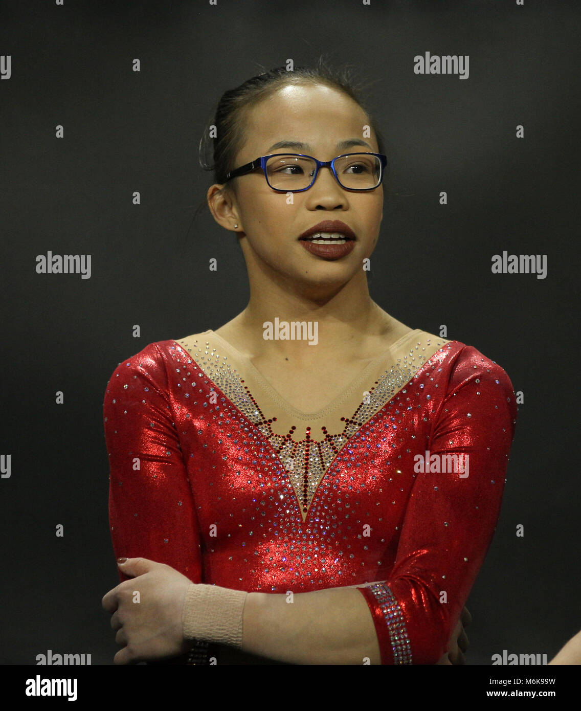 March 3, 2018: Gymnast Morgan Hurd (USA) during the 2018 American Cup ...