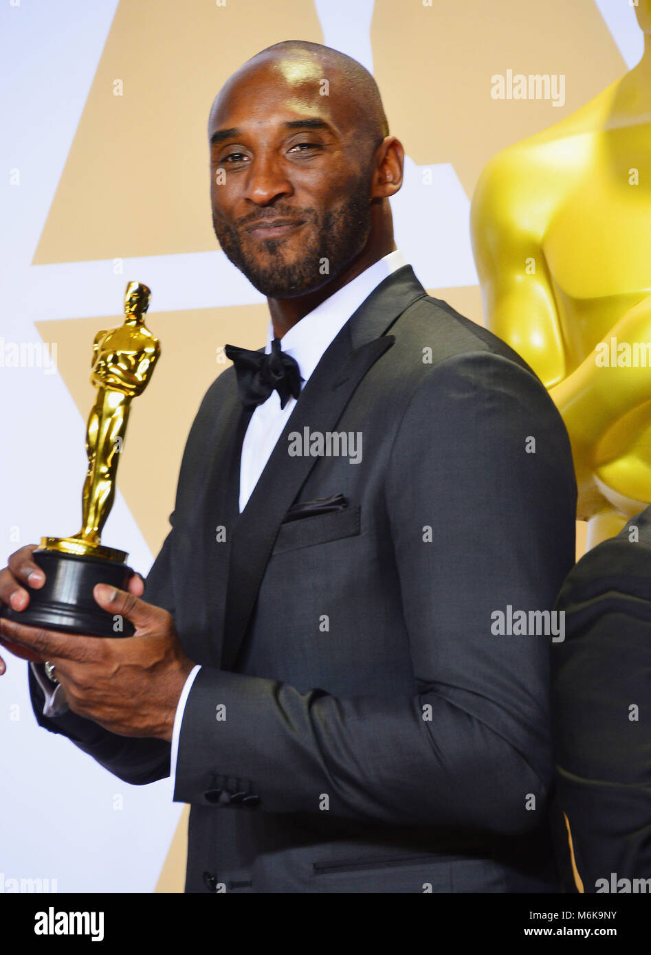Los Angeles, California, USA. 4th March, 2018. Kobe Bryant, winner of ...