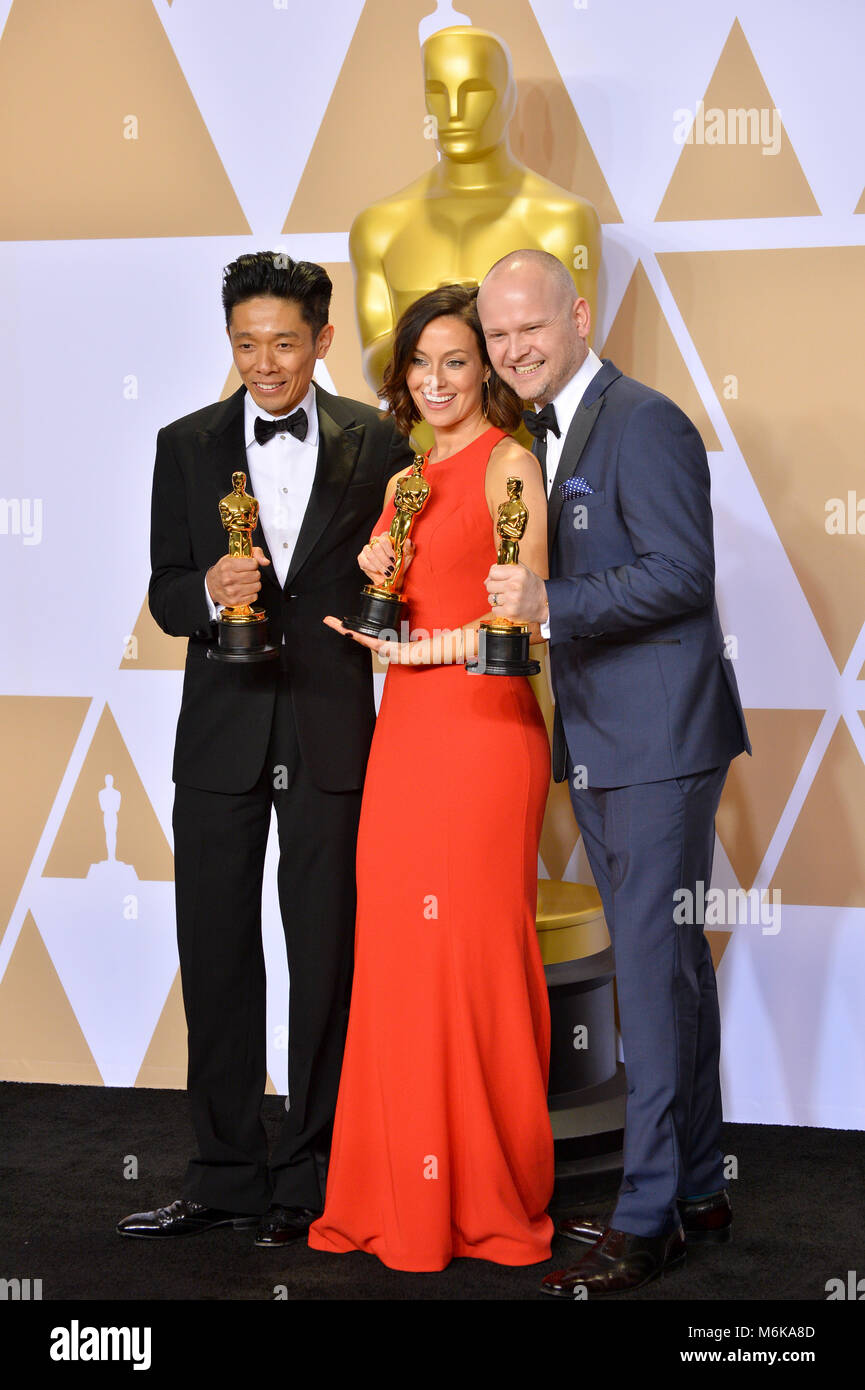 Los Angeles, California, USA. 4th March, 2018. Kazuhiro Tsuji, Lucy ...