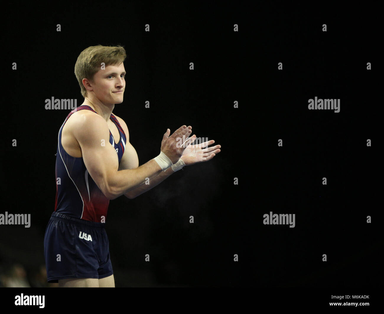March 3, 2018: Gymnast Allan Bower (USA) during the 2018 American Cup ...