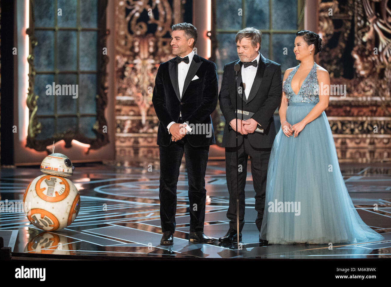 Hollywood, United States. 04th Mar, 2018. BB-8, Oscar Isaac, Mark ...