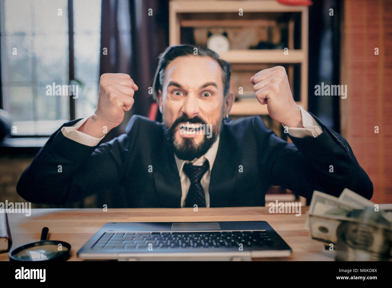 Young angry businessman sitting hi-res stock photography and images - Alamy