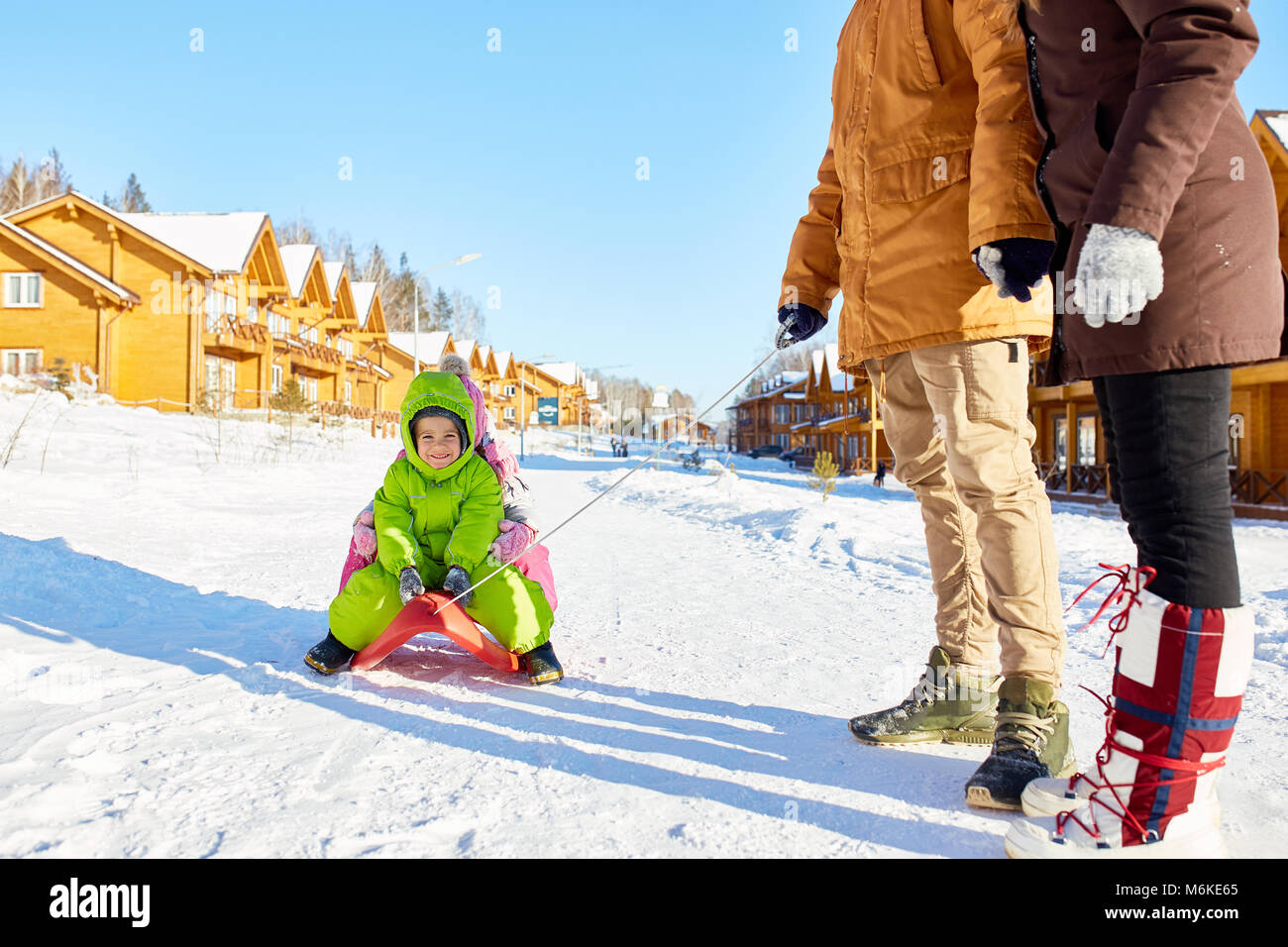 Winter weekend with kids Stock Photo - Alamy