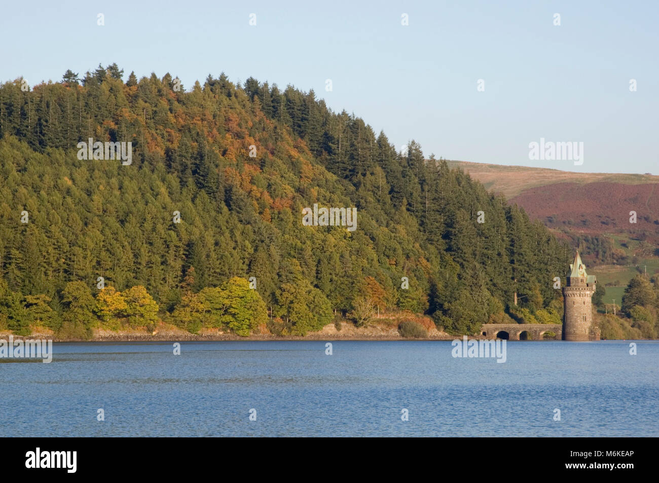 Straining tower, Lake Vyrnwy, Llanwddyn, Oswestry, Wales, 2010 Stock ...