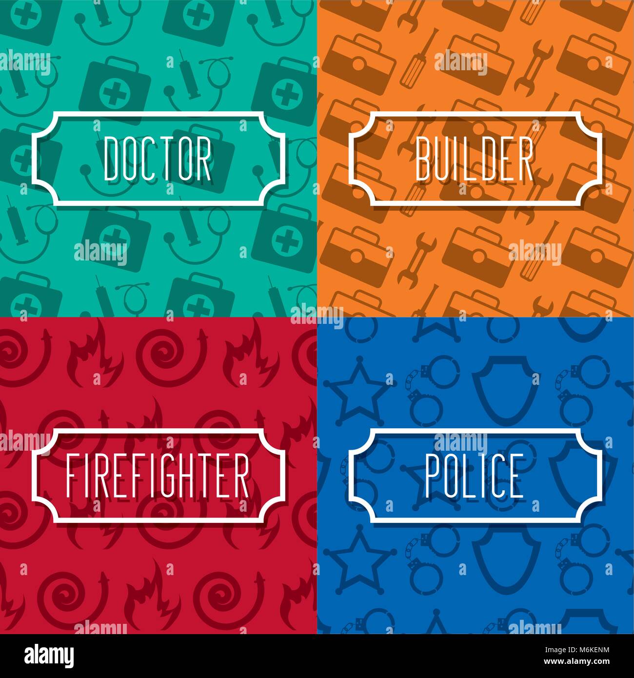 profession lettering work cards Stock Vector Image & Art - Alamy