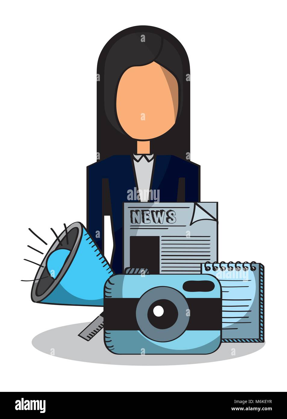 business woman speaker camera and news Stock Vector Image & Art - Alamy