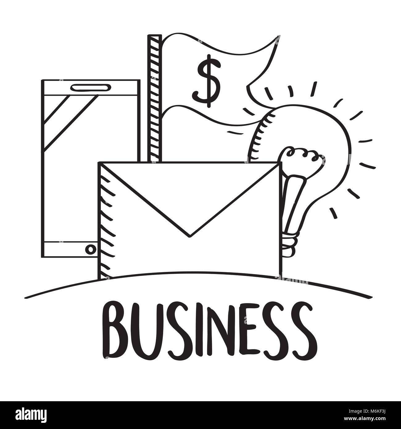 Hand email technology money Stock Vector Images - Alamy