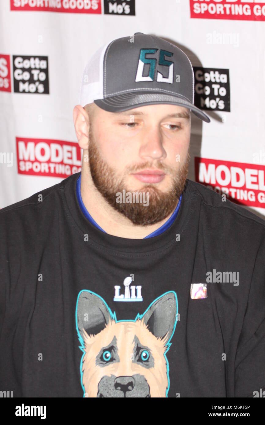 Philadelphia Eagles offensive lineman Lane Johnson attends a meet and ...