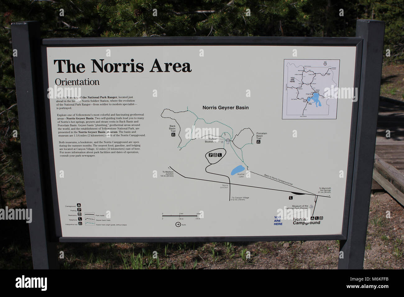 Sign at Norris Campground. Signage - map of Norris area at Norris ...