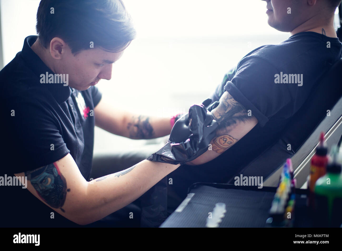 Master of tattoo fill circuit tattoo Stock Photo - Alamy