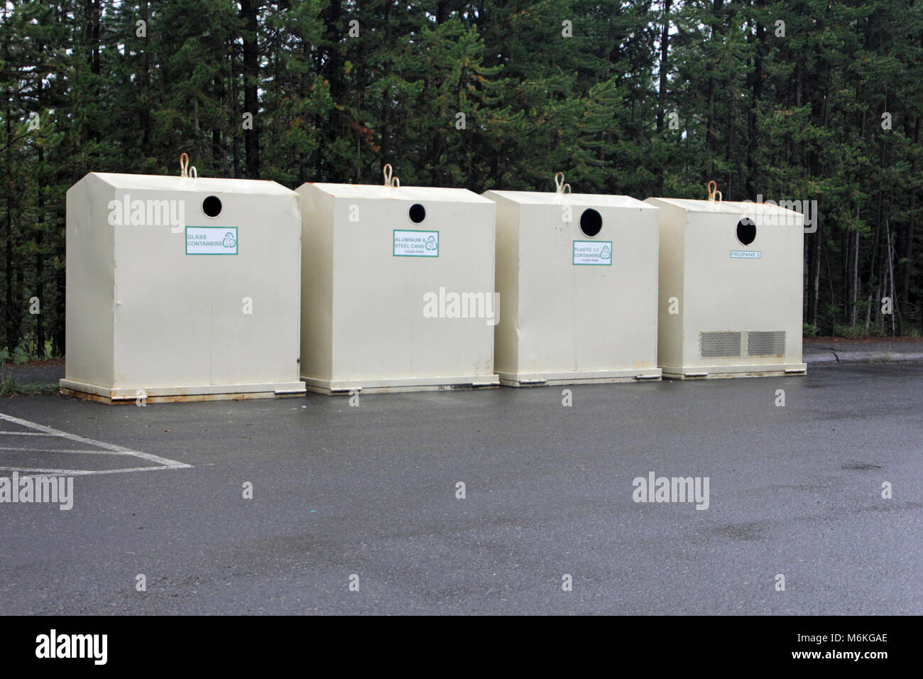 Bridge Bay Campground recycle bins. Recycling bins at Bridge Bay ...