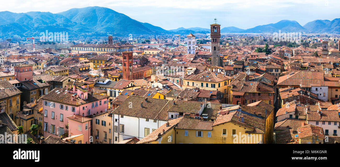 Impressive Lucca town,panoramic view,Tuscany,Italy Stock Photo - Alamy