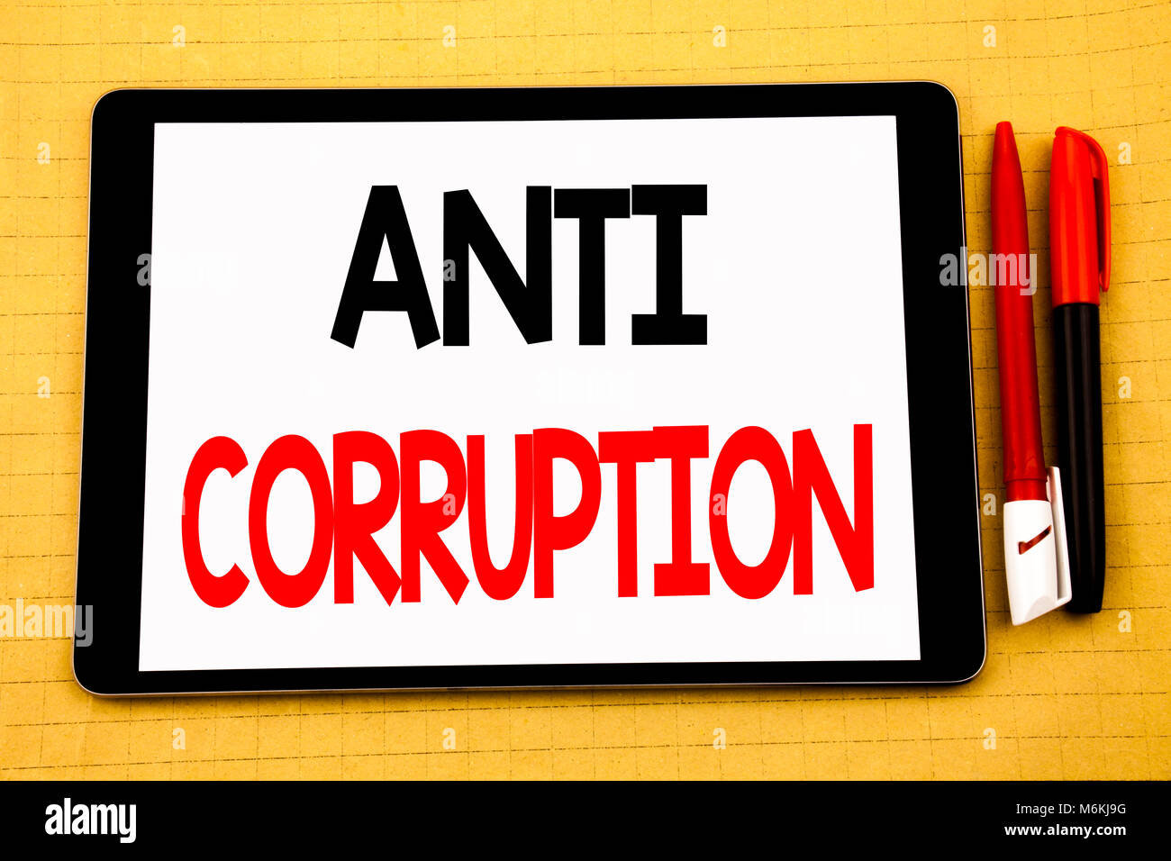 Conceptual handwriting text caption inspiration showing Anti Corruption ...