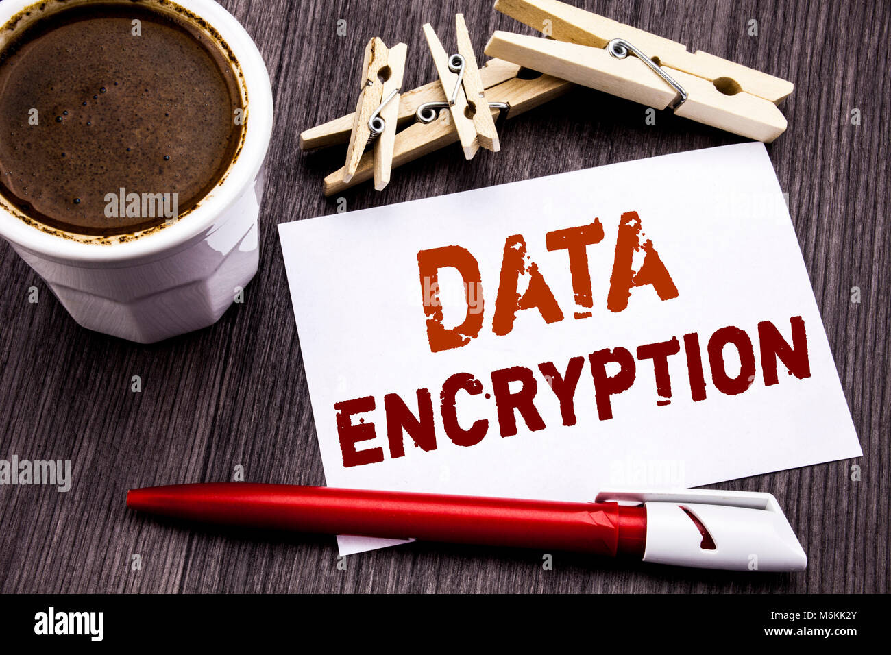 Hand writing text caption inspiration showing Data Encryption. Business ...