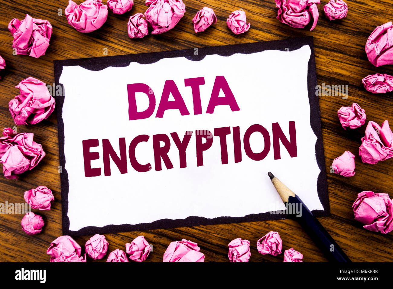 Hand writing text caption inspiration showing Data Encryption. Business ...