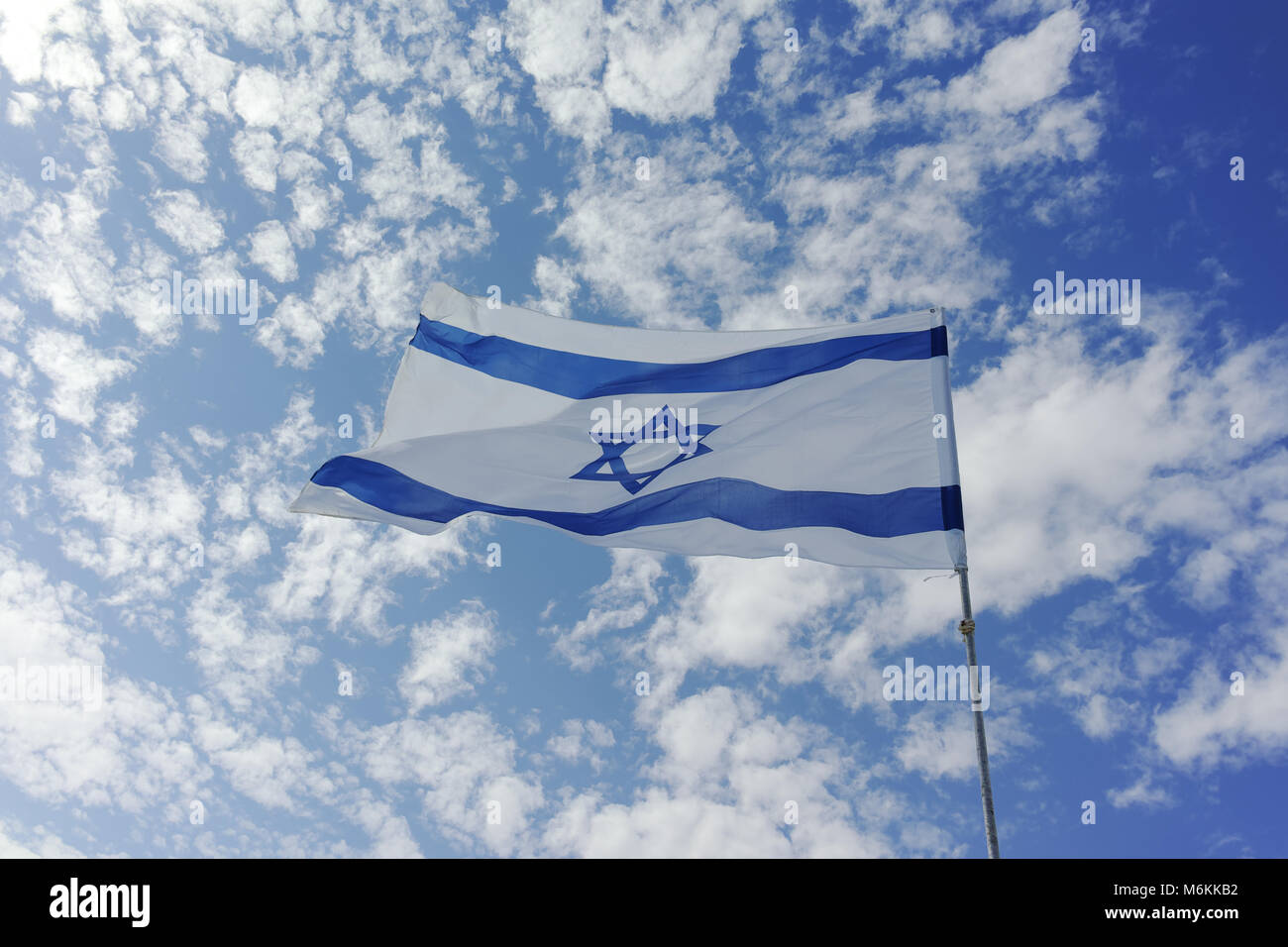 National flag of State of Israel, white-blue with Star of David, Magen ...