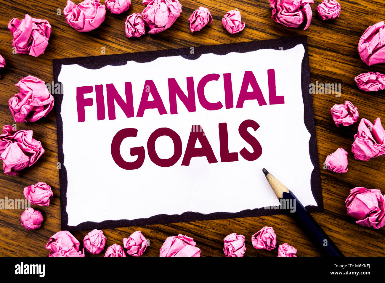Hand writing text caption inspiration showing Financial Goals. Business ...