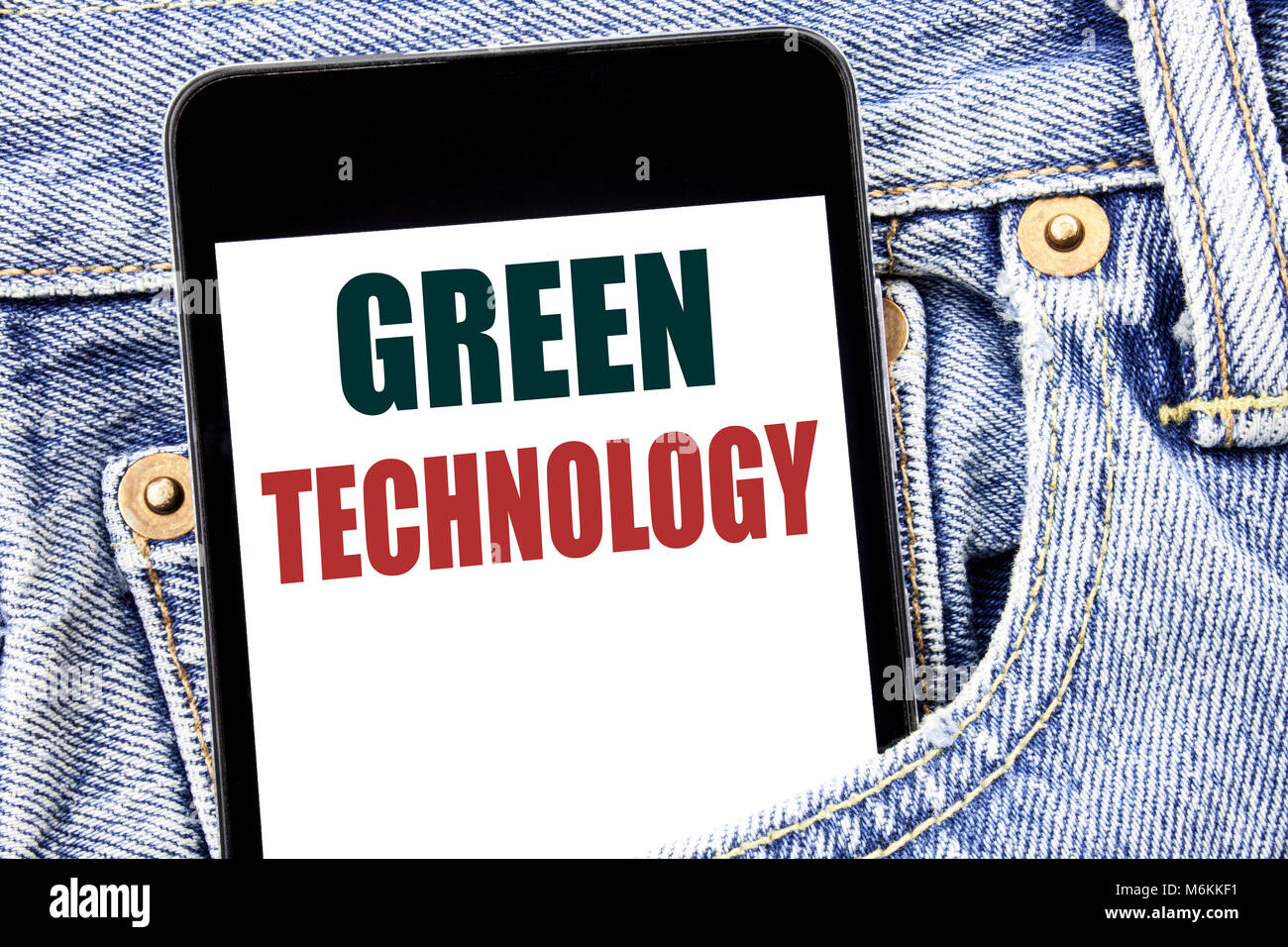 Hand writing text caption inspiration showing Green Technology ...
