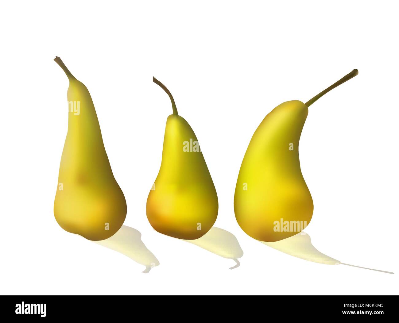 Set yellow pears isolated Stock Vector Images - Alamy