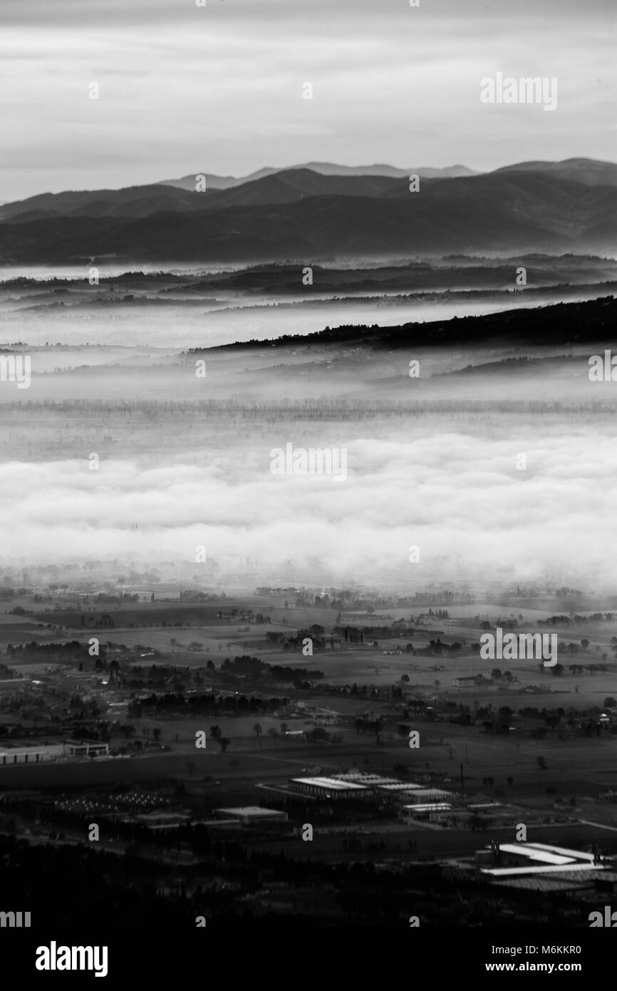 View over beautiful valley Black and White Stock Photos & Images - Alamy