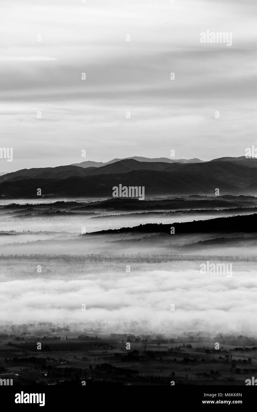 Dreamlike morning view beautiful Black and White Stock Photos & Images ...