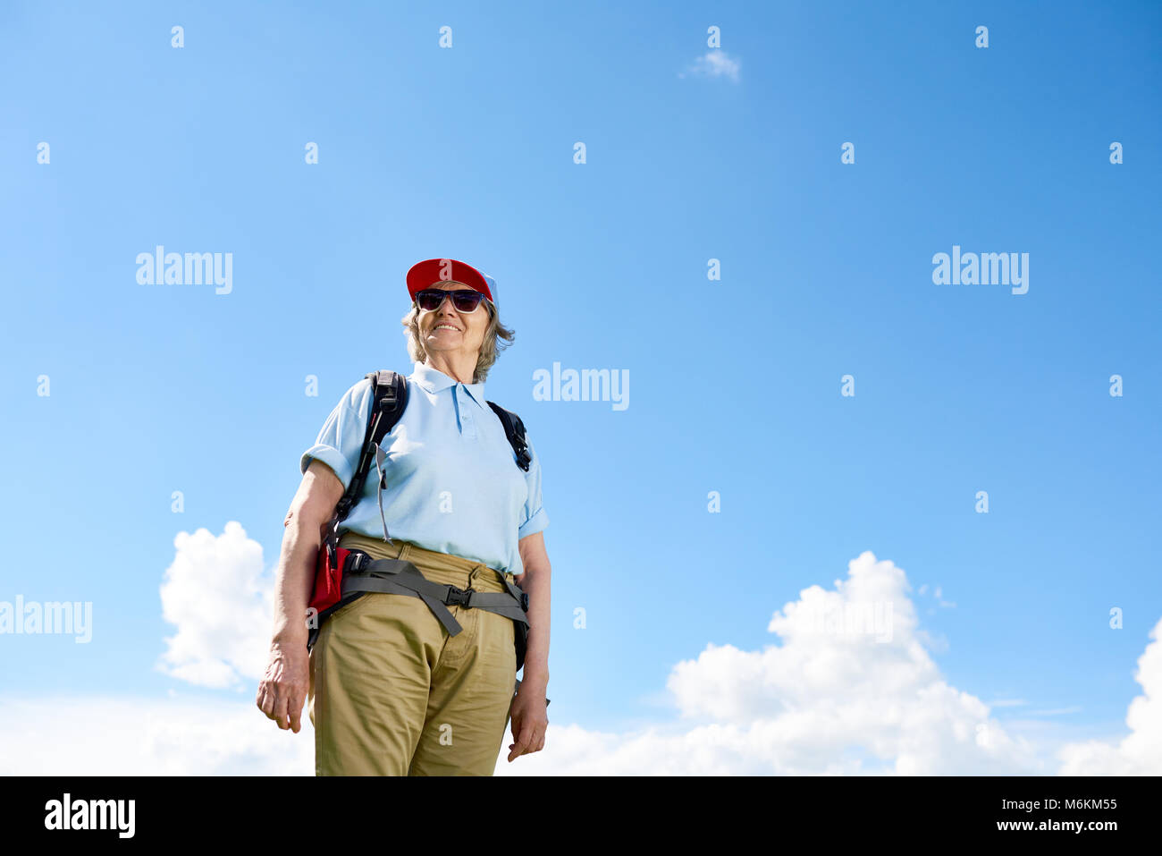 Mature active woman trekking hi-res stock photography and images - Alamy
