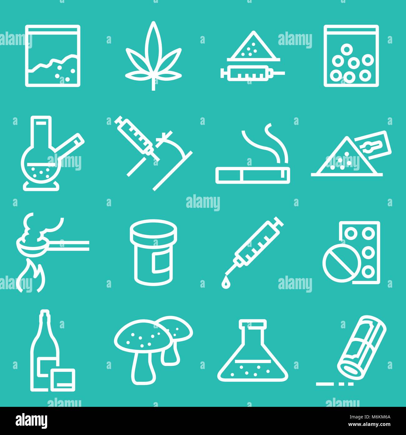 Vector drugs icons set. Line white icons Stock Vector Image & Art - Alamy