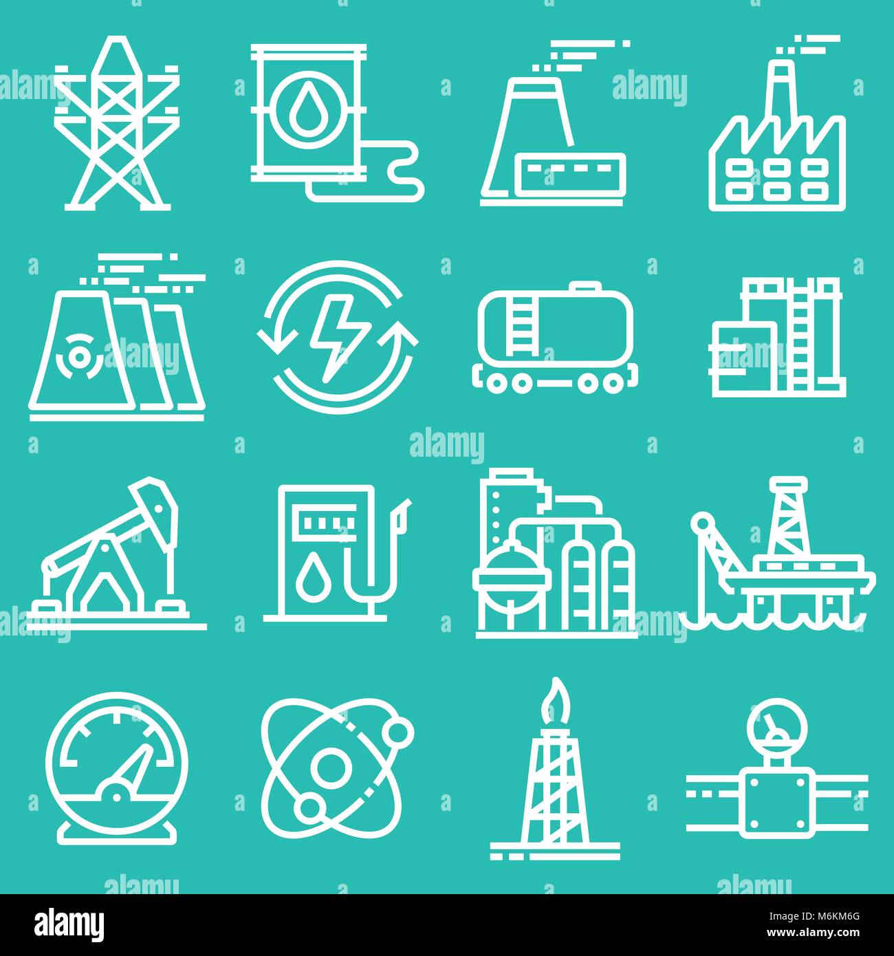 Simple set of industry power related vector icons for your design Stock ...