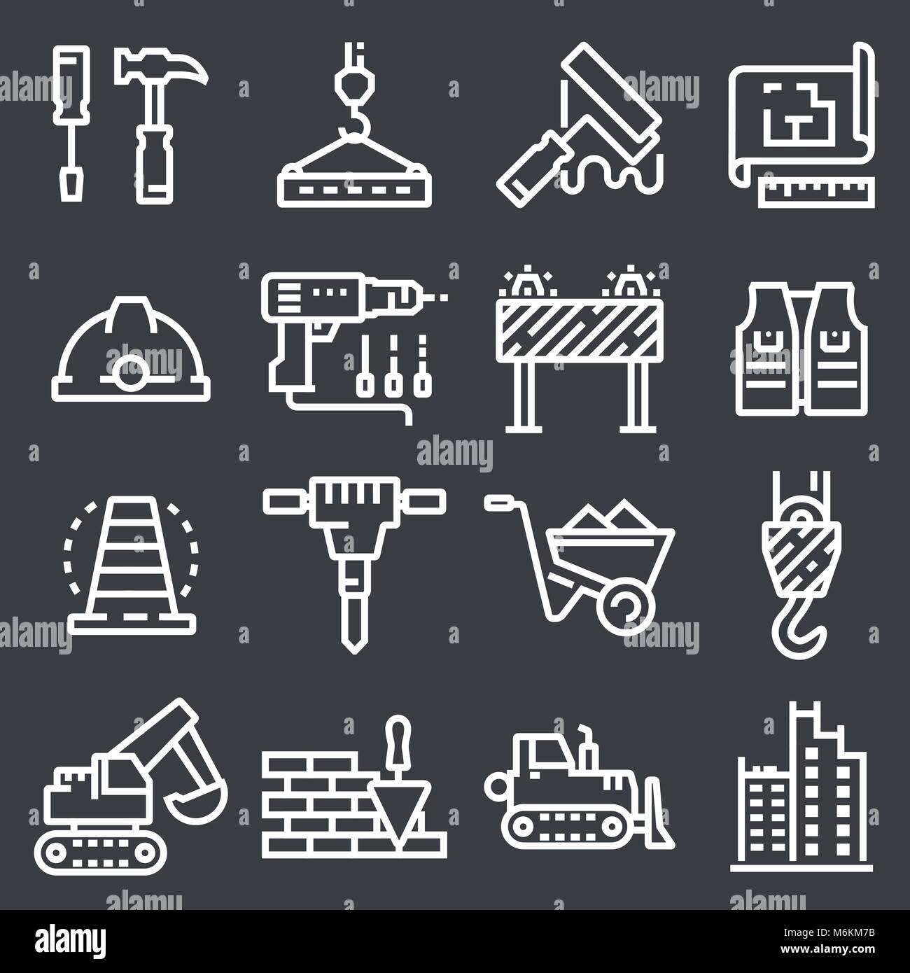 Construction tools blueprint on Stock Vector Images - Alamy
