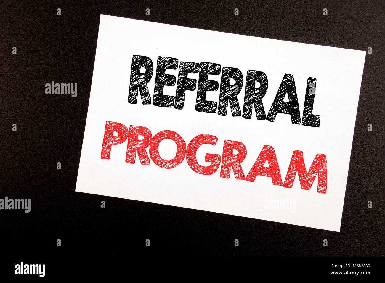 Hand writing text caption inspiration showing Referral Program ...