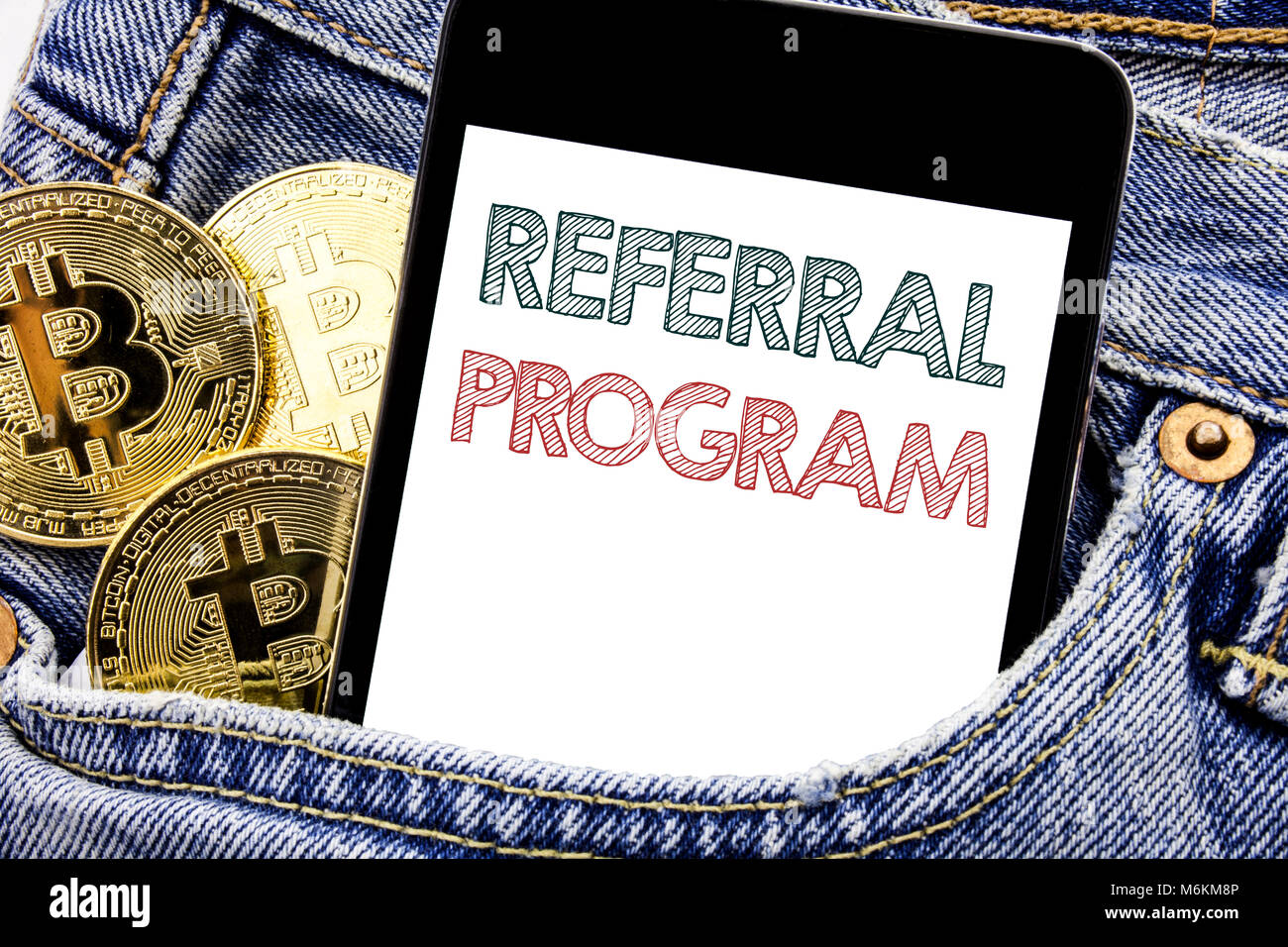 Hand writing text caption inspiration showing Referral Program ...