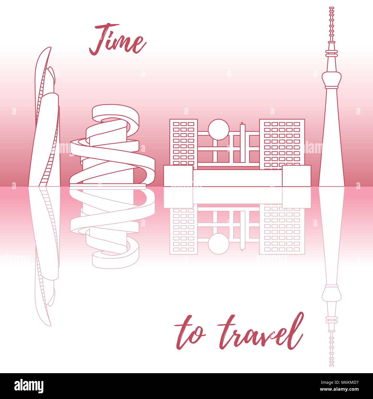 Unusual Japanese architecture. Famous building and skyscrapers. Travel ...