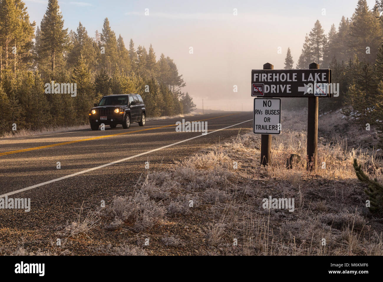 Firehole Lake Drive sign Stock Photo - Alamy