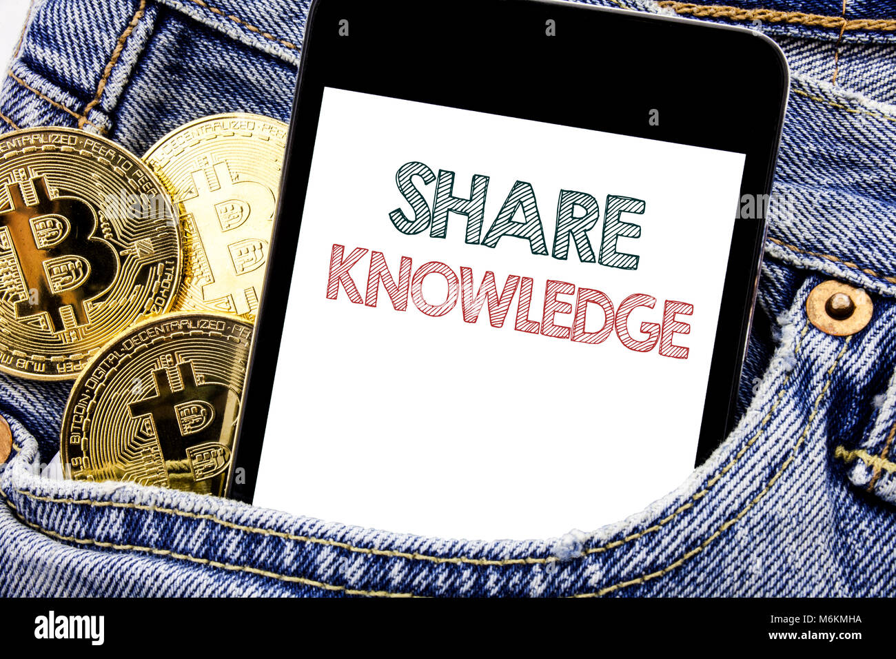 Hand writing text caption inspiration showing Share Knowledge. Business ...