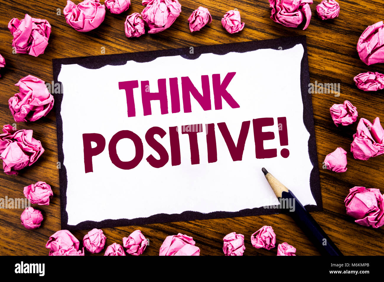 Hand writing text caption inspiration showing Think Positive. Business ...