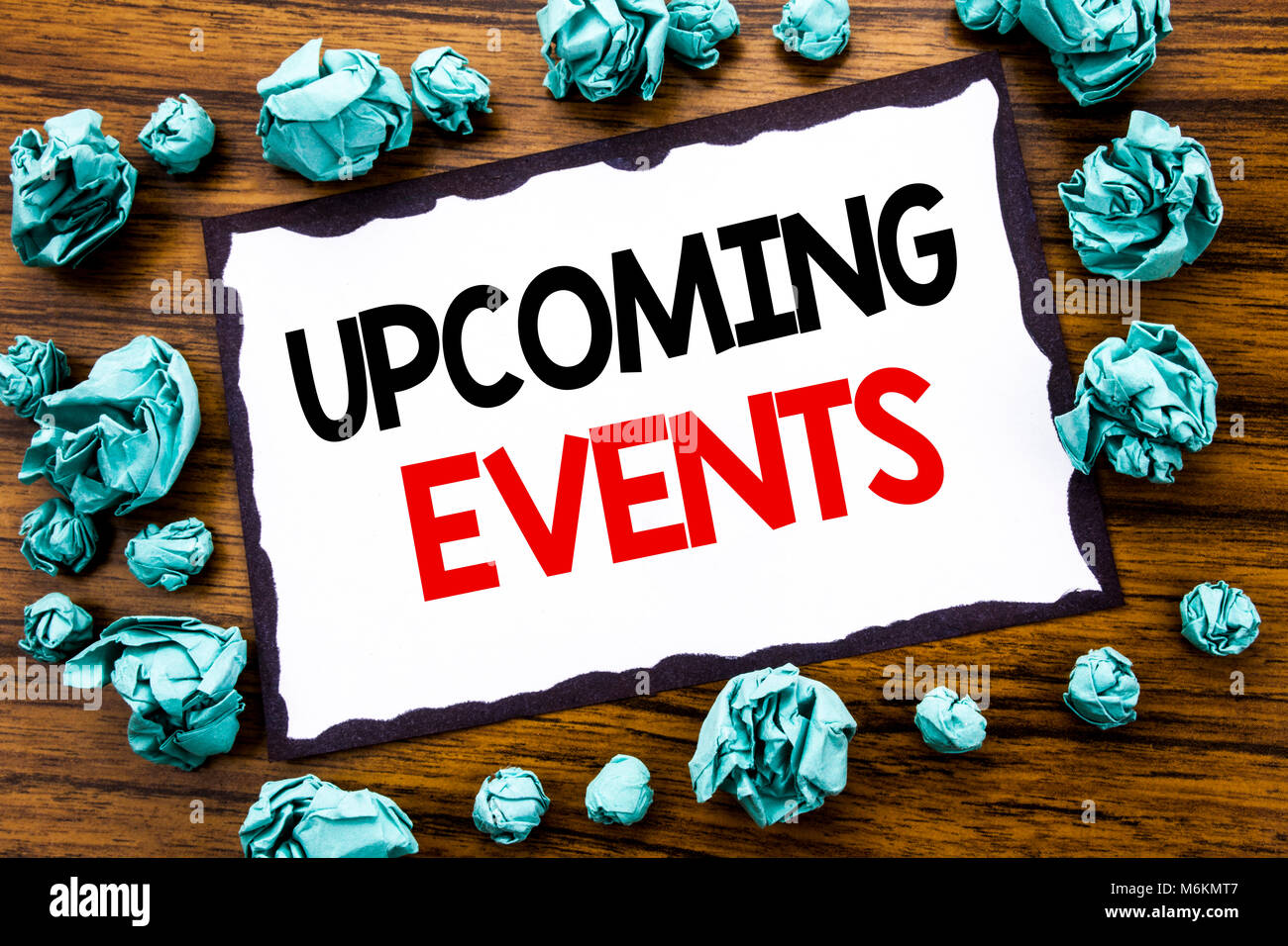 Hand writing text caption inspiration showing Upcoming Events. Business ...