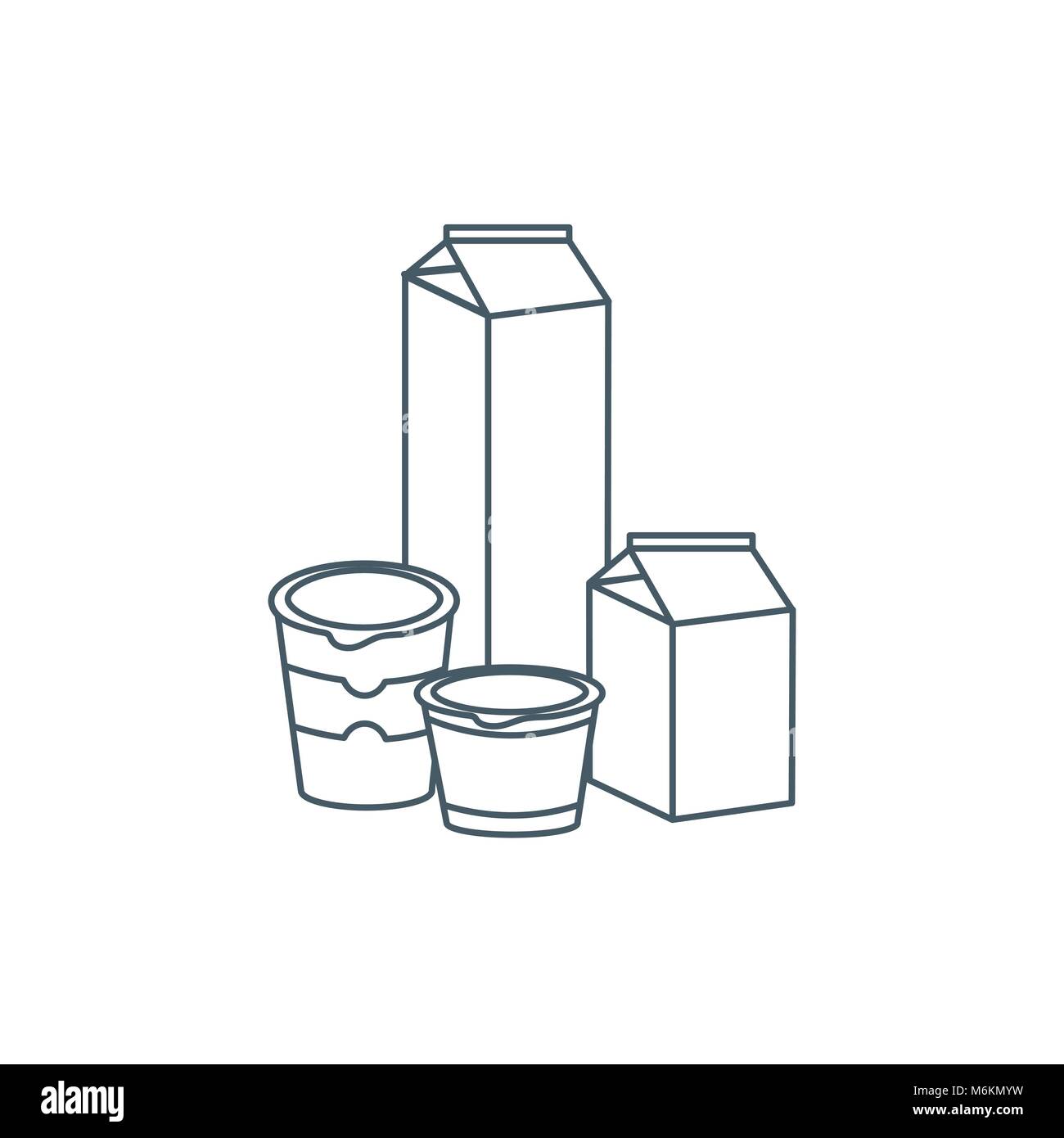 Different dairy products. Design for banner, poster or print Stock ...