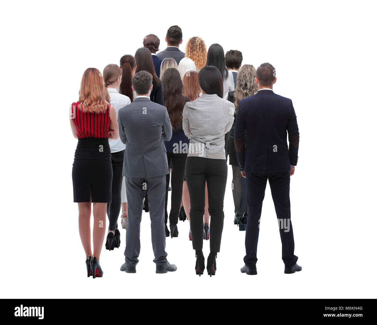 Back view group of business people. Rear view. Isolated over white ...
