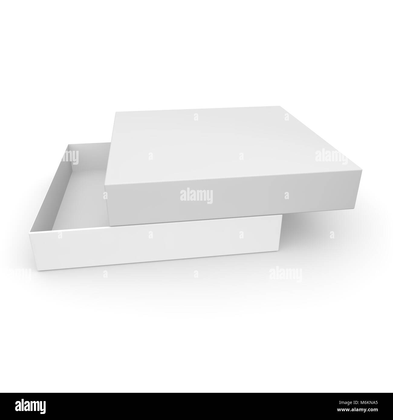 White empty box for products and goods on white isolated background. 3D ...