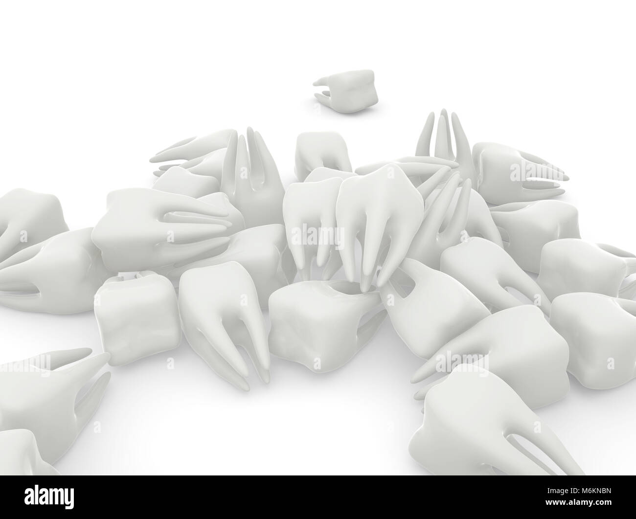 Many molars on white isolated background. 3D illustration Stock Photo ...
