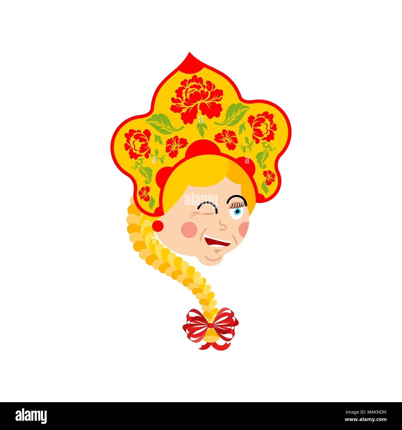 Russia winks avatar of emotions. Russian Girl happy emoji. Female in ...