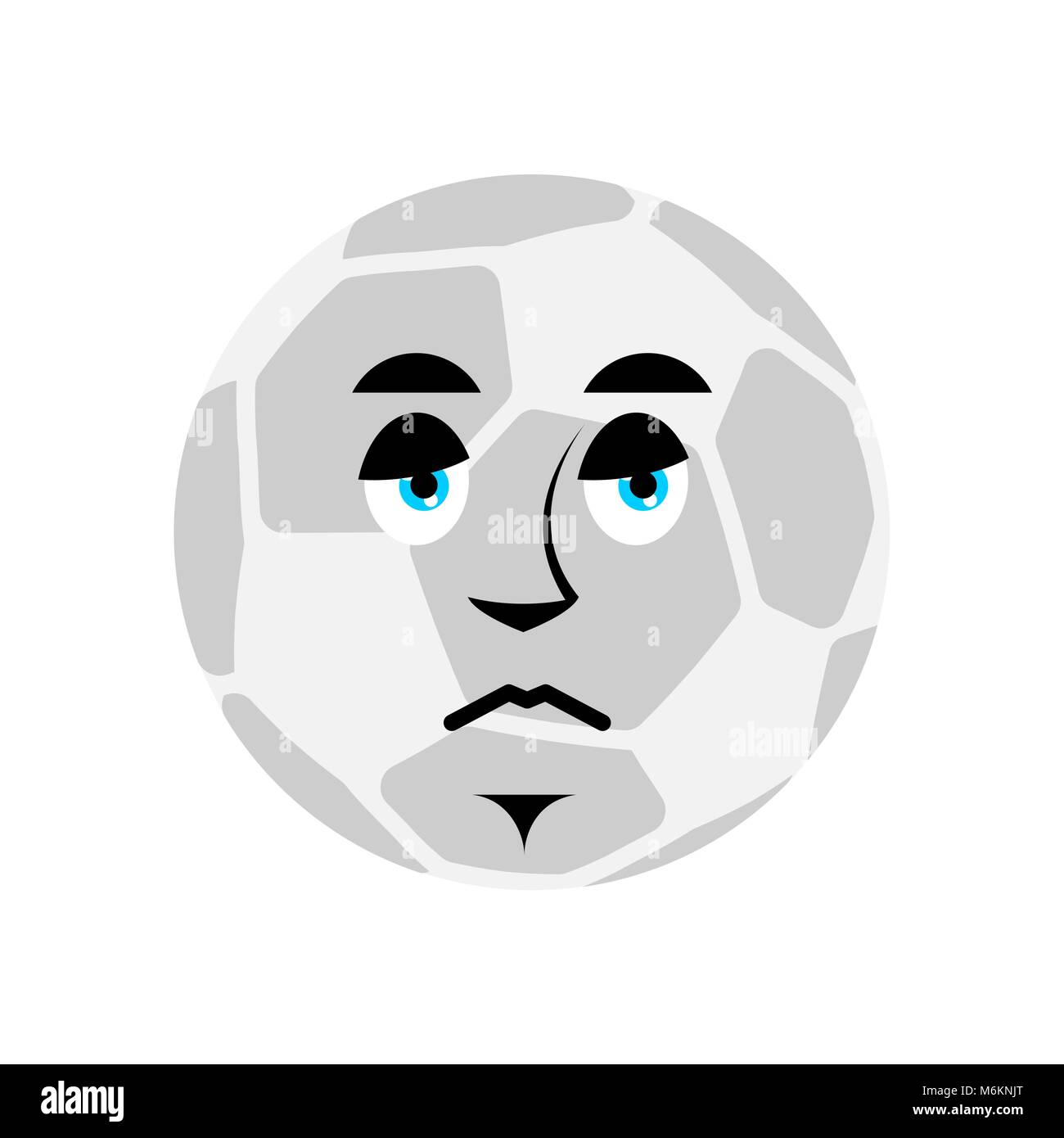 Soccer ball sad Emoji. Football Ball sorrowful emotion avatar Stock ...