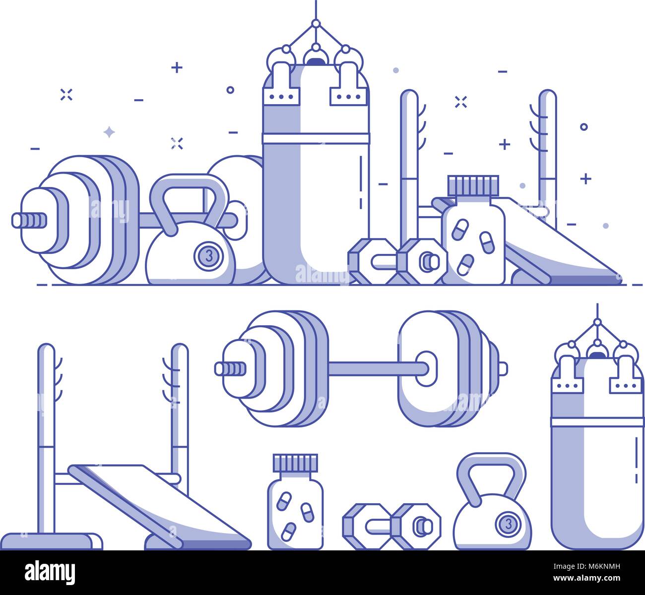 Gym and Power Lifting Icons and Banner Stock Vector Image & Art - Alamy