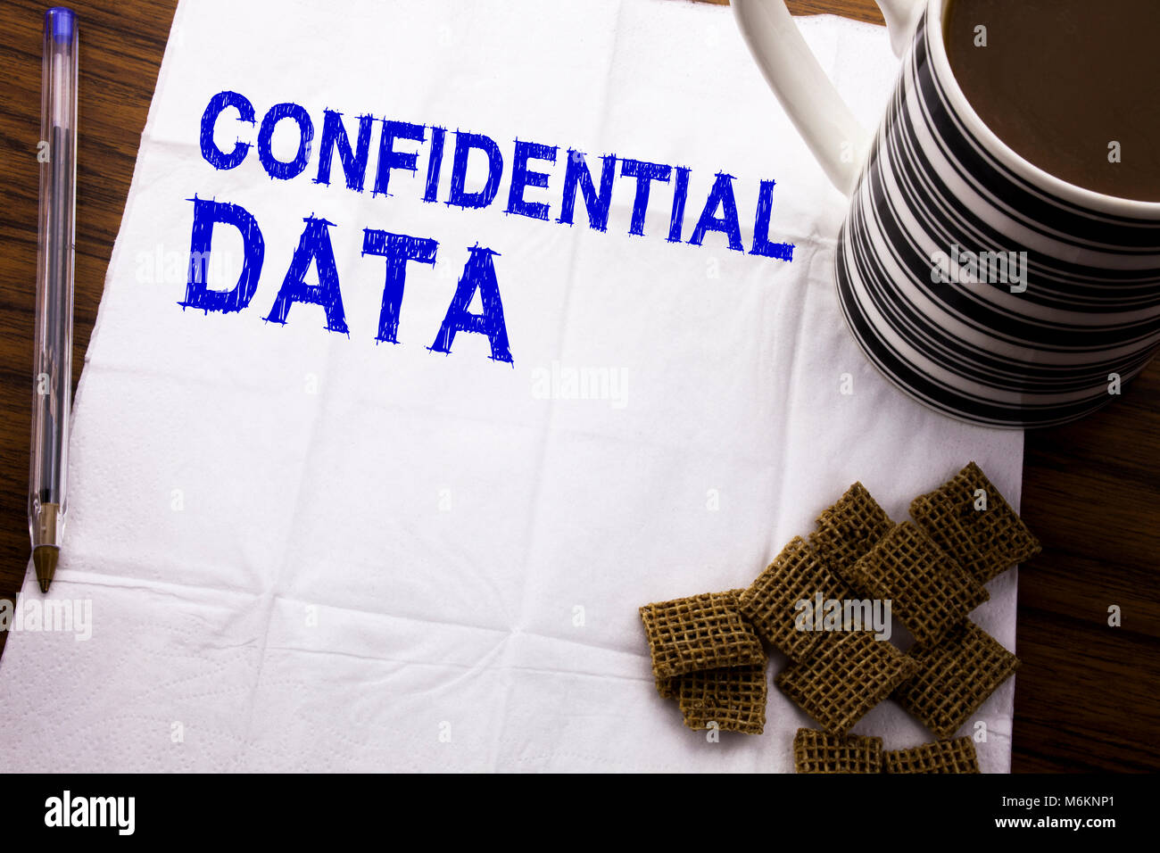 Hand writing text caption showing Confidential Data. Business concept ...