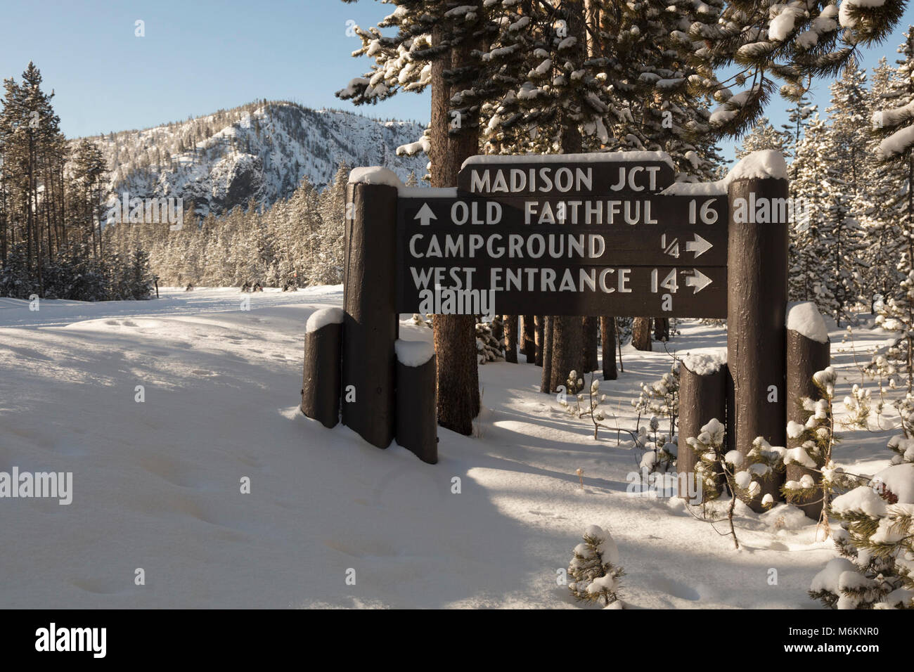 Road Signs In Snow Junction High Resolution Stock Photography and ...