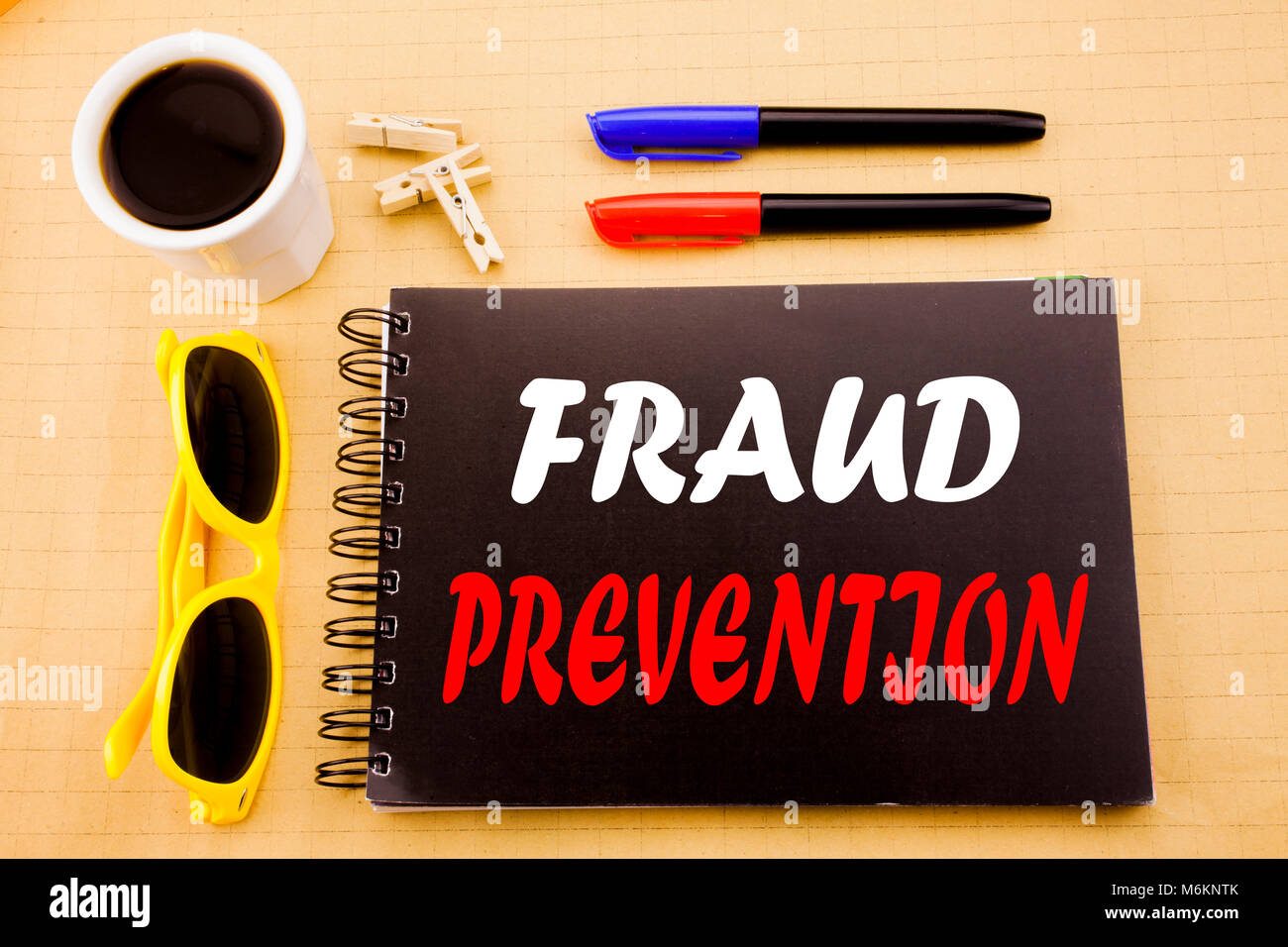 Hand writing text caption showing Fraud Prevention. Business concept ...