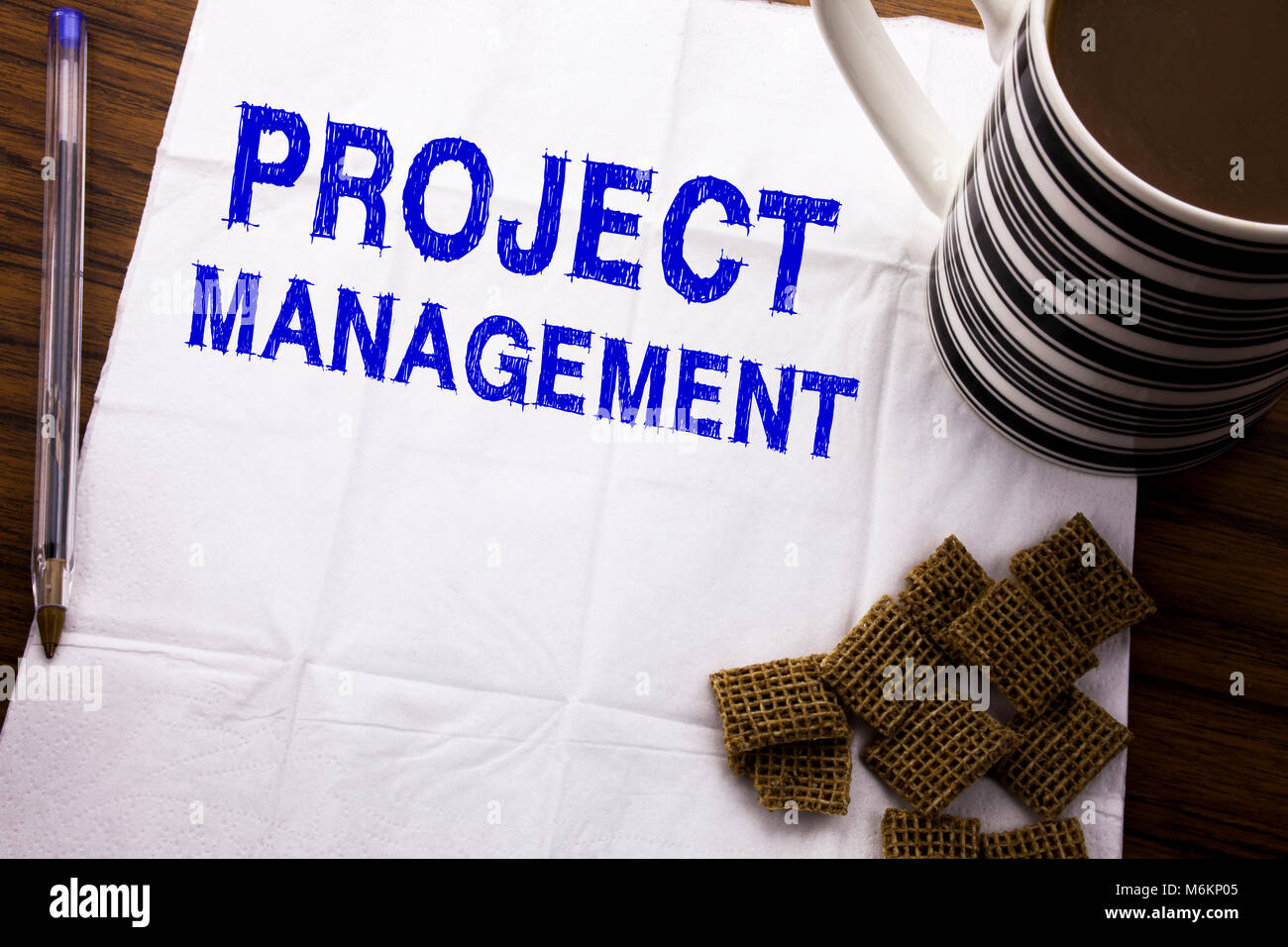 Hand writing text caption showing Project Management. Business concept ...