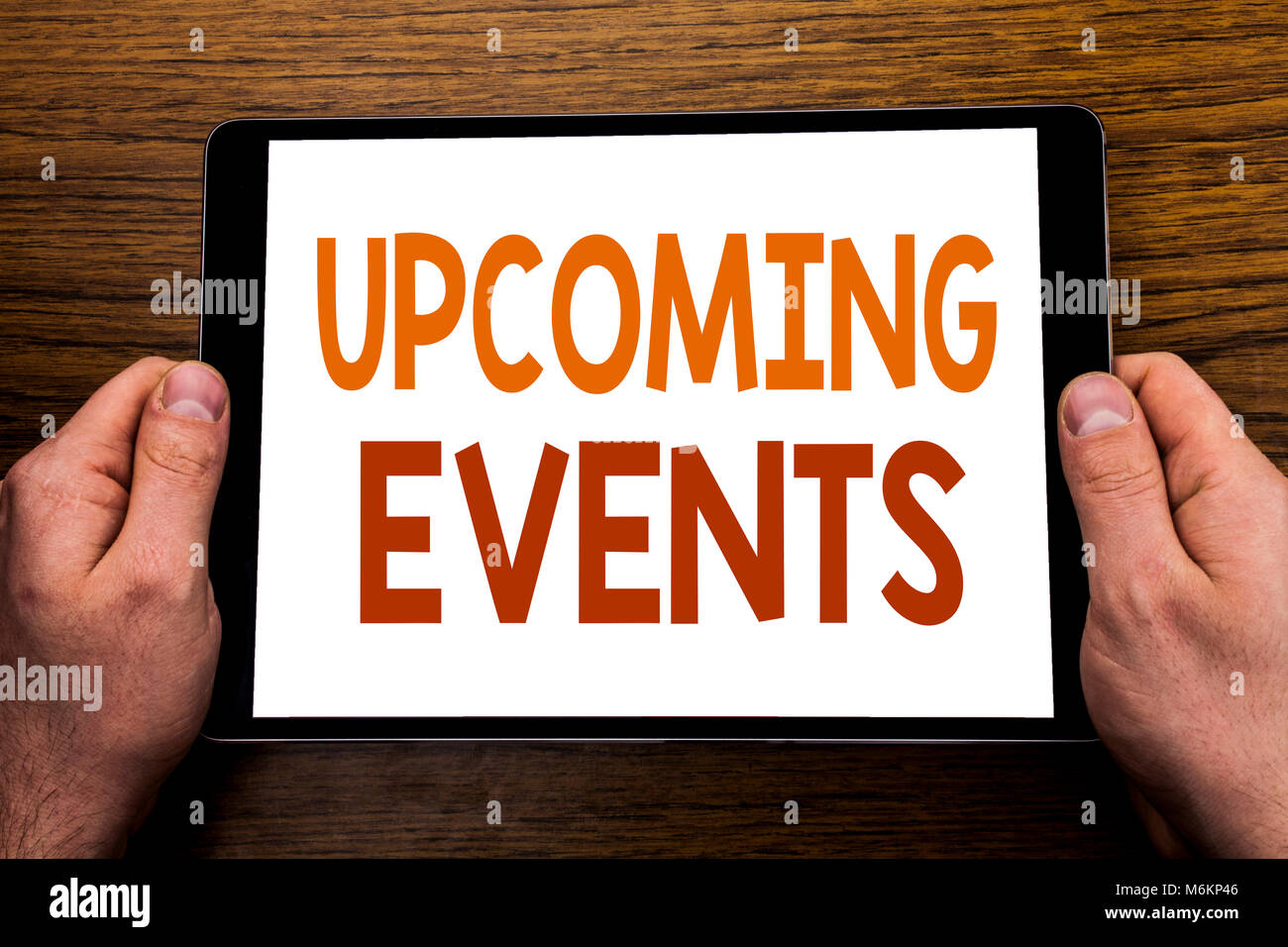 Hand writing text caption Upcoming Events. Business concept for ...