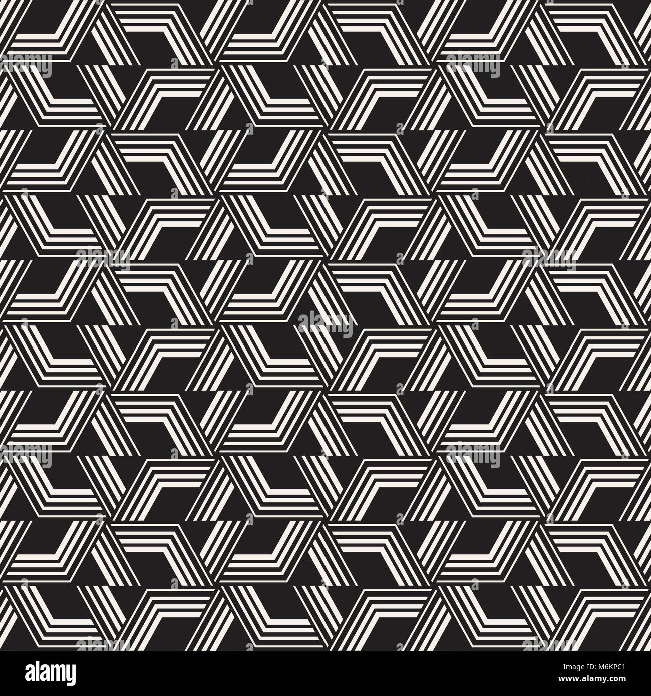 Vector seamless stripes pattern. Modern stylish texture with monochrome ...