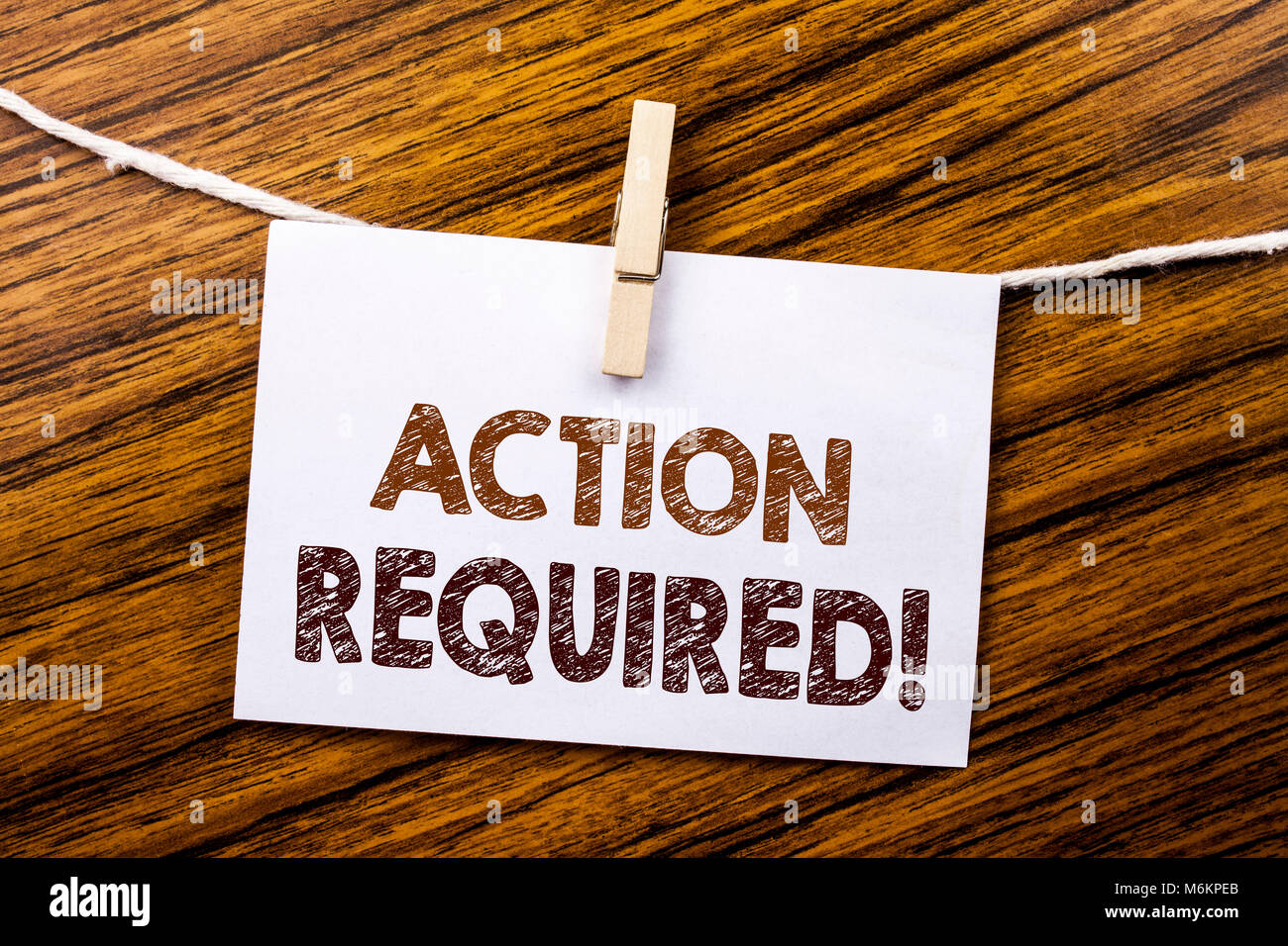 Handwriting Announcement text showing Action Required. Business concept ...